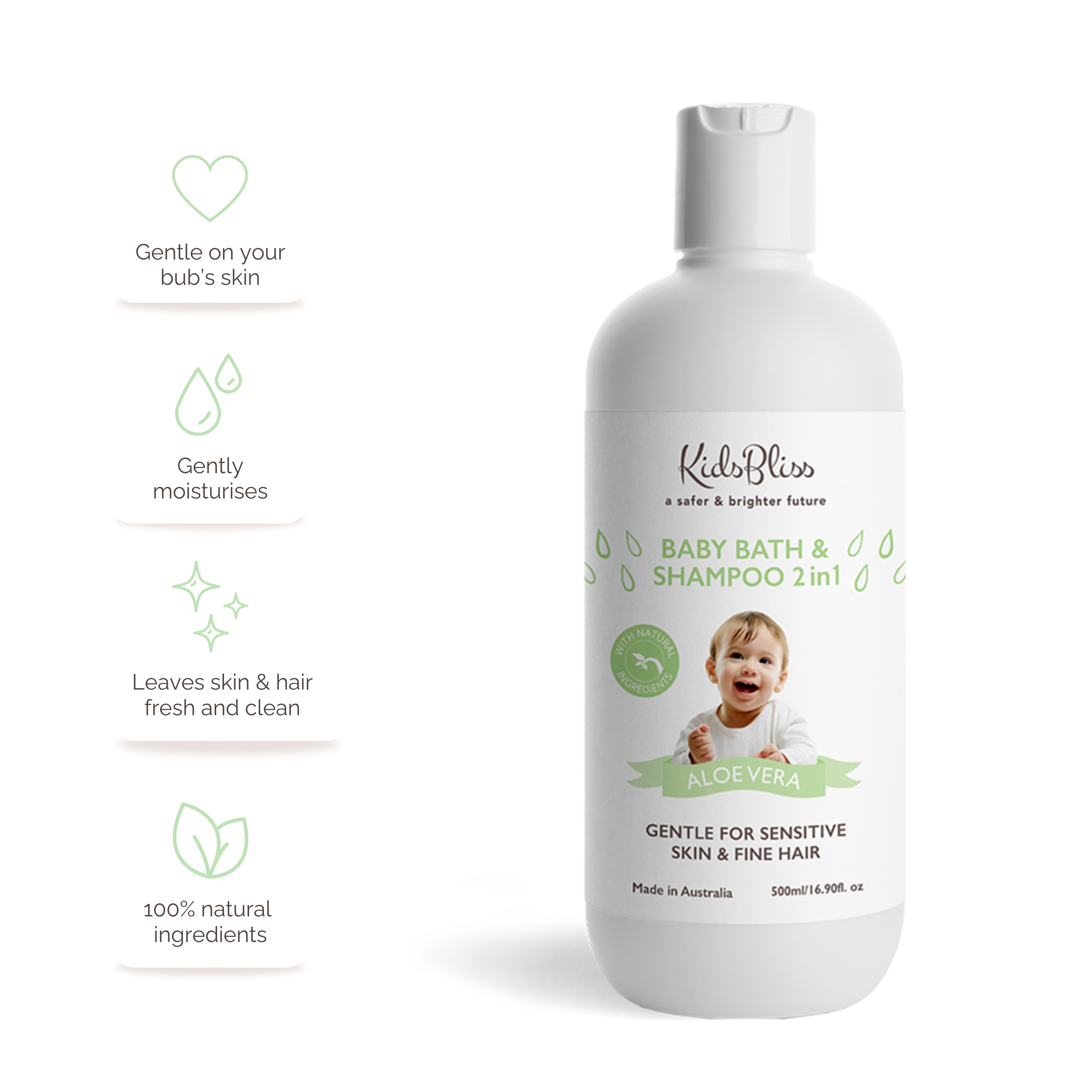 Baby Bath & Shampoo 2-in-1 | Aloe Vera | 500ml